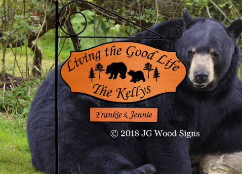 Custom Camp Signs Bears Pine Trees Nature at it's finest