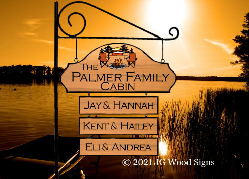Group Cabin Name Sign for a cabin or cottage. JGWoodSigns