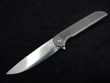 Ferrum Forge Exec Frame Lock Knife Bronze Ti/Carbon Fiber (3.5" Satin ...
