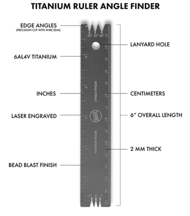 Knafs Co. Titanium Ruler + Knife Angle Finder - Way Of Knife & EDC Gear ...