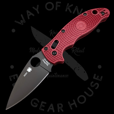 *Pre Owned* 003 Spyderco Manix 2 Lightweight Red FRN CPM 4V (3.37" DLC ...