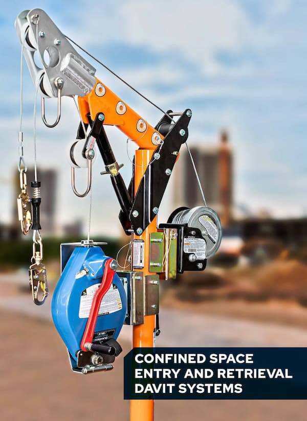 Falltech Confined Space Davit 12"-29" w/60' Winch + 60' SRL-R
