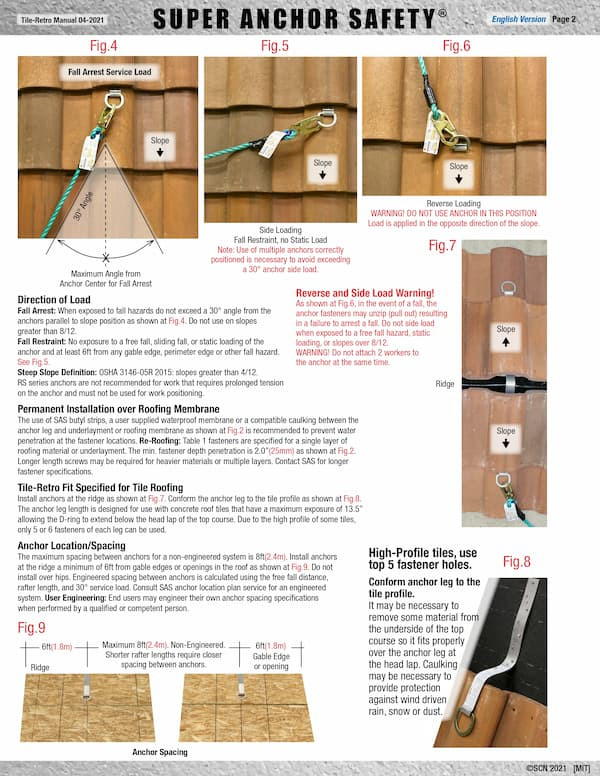 Super Anchor 2815-T Tile Roof Retrofit Anchor 2-Pack| Fall Protection ...