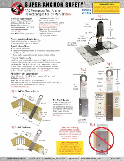 Super 2830 ARS Anchor for 2x4 Trusses | Fall Protection Equipment