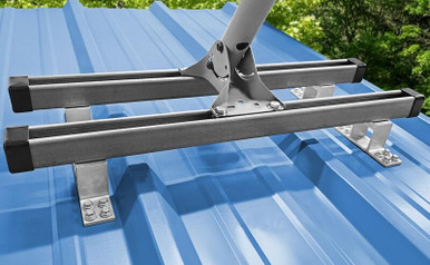 SataMount For Screwdown Metal roofs, attaches satellite dishes securely.