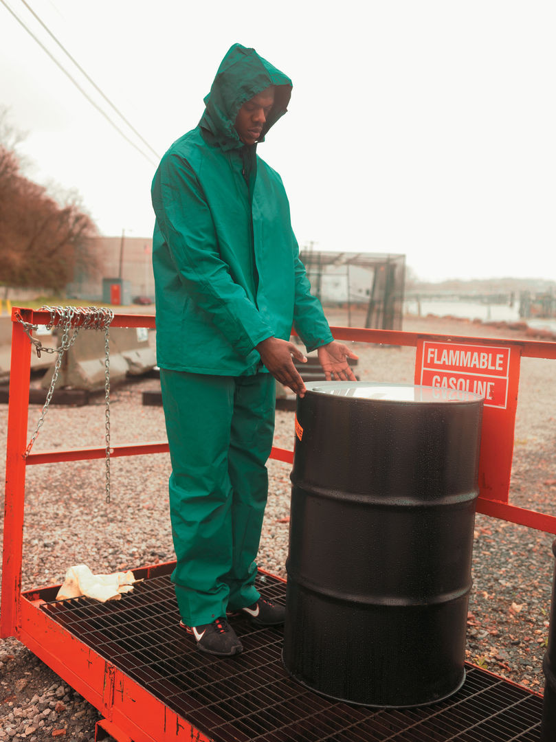 3882 - 2 Piece Waterproof Green PVC Rain Suit