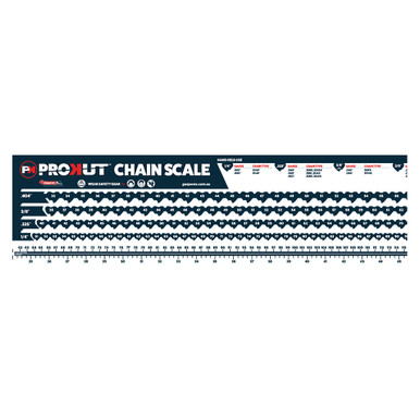 GAF10008 - PROKUT CHAINSAW CHAIN MEASURING CHART STICKER - Mower Express