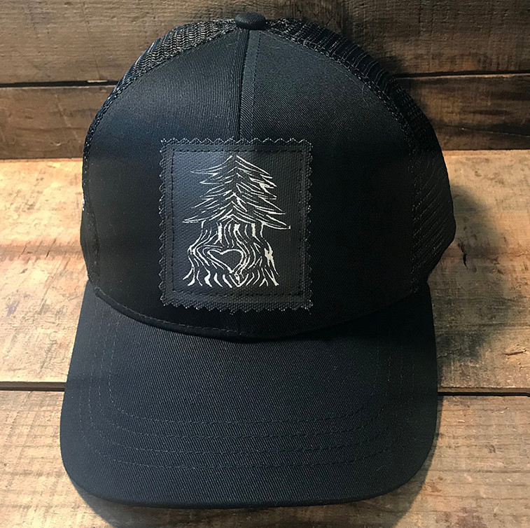 Pine Tree w/Heart (Block Print) Tahoe Organic Cotton Trucker Hat