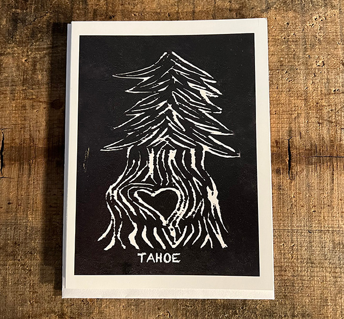 Pine Tree w/Heart Tahoe Greeting Card - Dharma Love