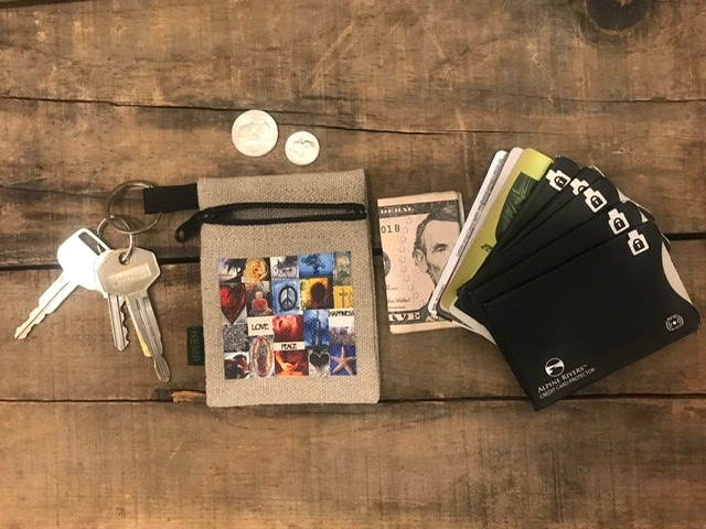 Love, Peace & Happiness Hemp Key Coin Purse
