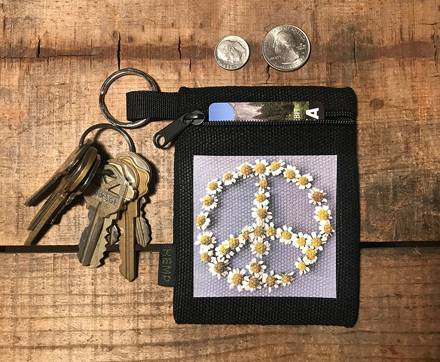 Love, Peace & Happiness Hemp Key Coin Purse