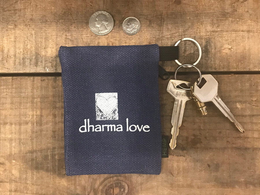 Love, Peace & Happiness Hemp Key Coin Purse