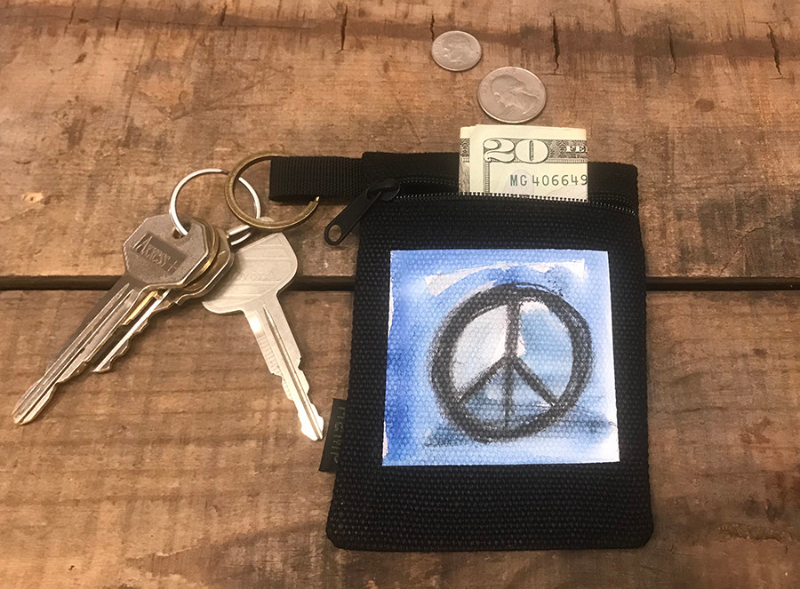 Love, Peace & Happiness Hemp Key Coin Purse