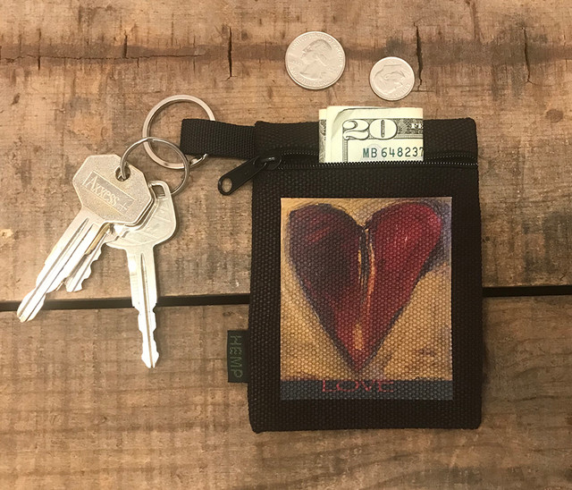 Love, Peace & Happiness Hemp Key Coin Purse
