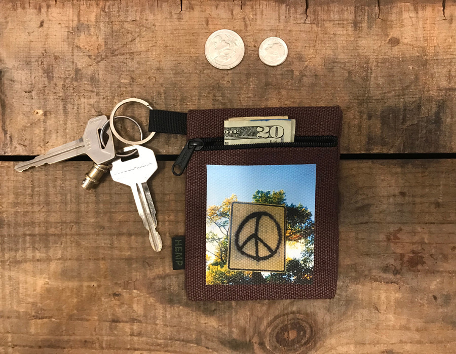 Love, Peace & Happiness Hemp Key Coin Purse