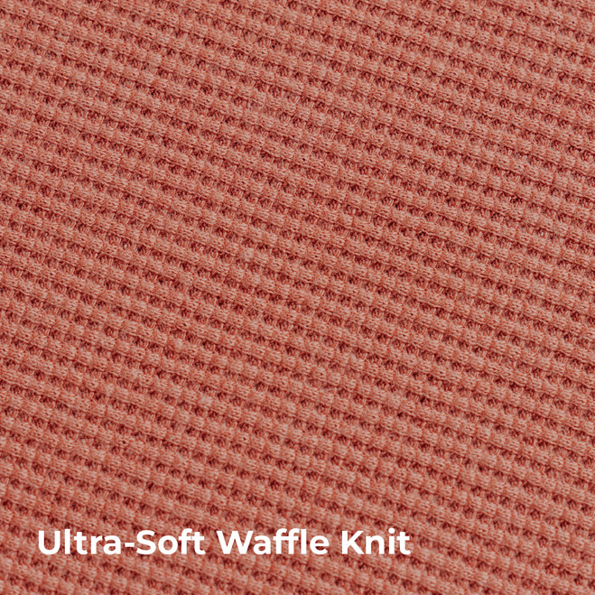 Waffle-Knit Drop Shoulder Long Sleeve