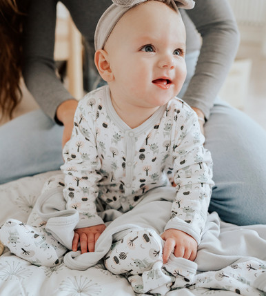 Bamboo Romper - Fawn Dreamy White