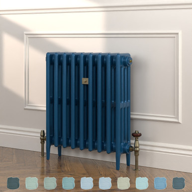 Richmond Blue 4 Column Victorian Cast Iron Radiator H660mm x W528mm ...