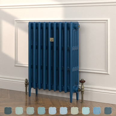 Richmond Blue 4 Column Victorian Cast Iron Radiator H760mm x W2234mm ...
