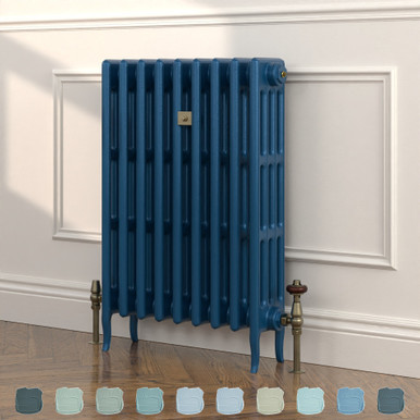 Richmond Blue 4 Column Victorian Cast Iron Radiator H813mm x W1897mm ...