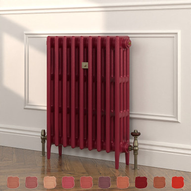 Richmond Red 4 Column Victorian Cast Iron Radiator H760mm x W2234mm ...