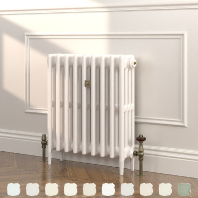 Richmond White 4 Column Victorian Cast Iron Radiator H660mm x W1950mm ...