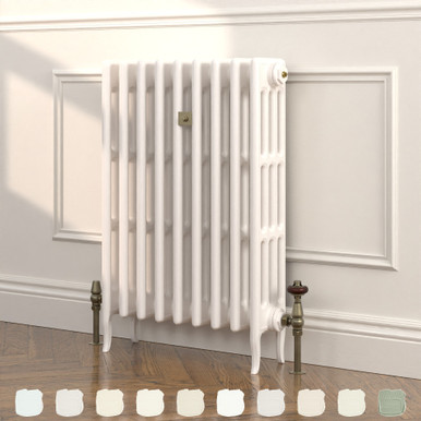 Richmond White 4 Column Victorian Cast Iron Radiator H813mm x W755mm ...