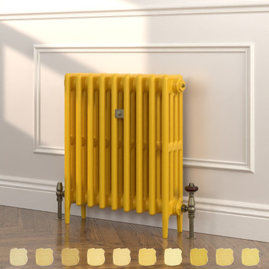 Richmond Yellow 4 Column Victorian Cast Iron Radiator H660mm x W1950mm ...