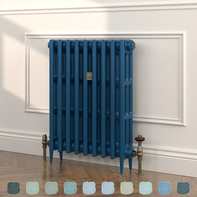 Shelbourne Blue 3 Column Victorian Cast Iron Radiator H745mm x W1937mm ...