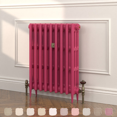 Shelbourne Pink 3 Column Victorian Cast Iron Radiator H745mm x W1815mm ...