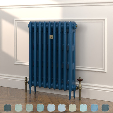 Rook Blue 2 Column Victorian Cast Iron Radiator H760mm x W467mm ...