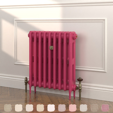 Rook Pink 2 Column Victorian Cast Iron Radiator H660mm x W647mm ...