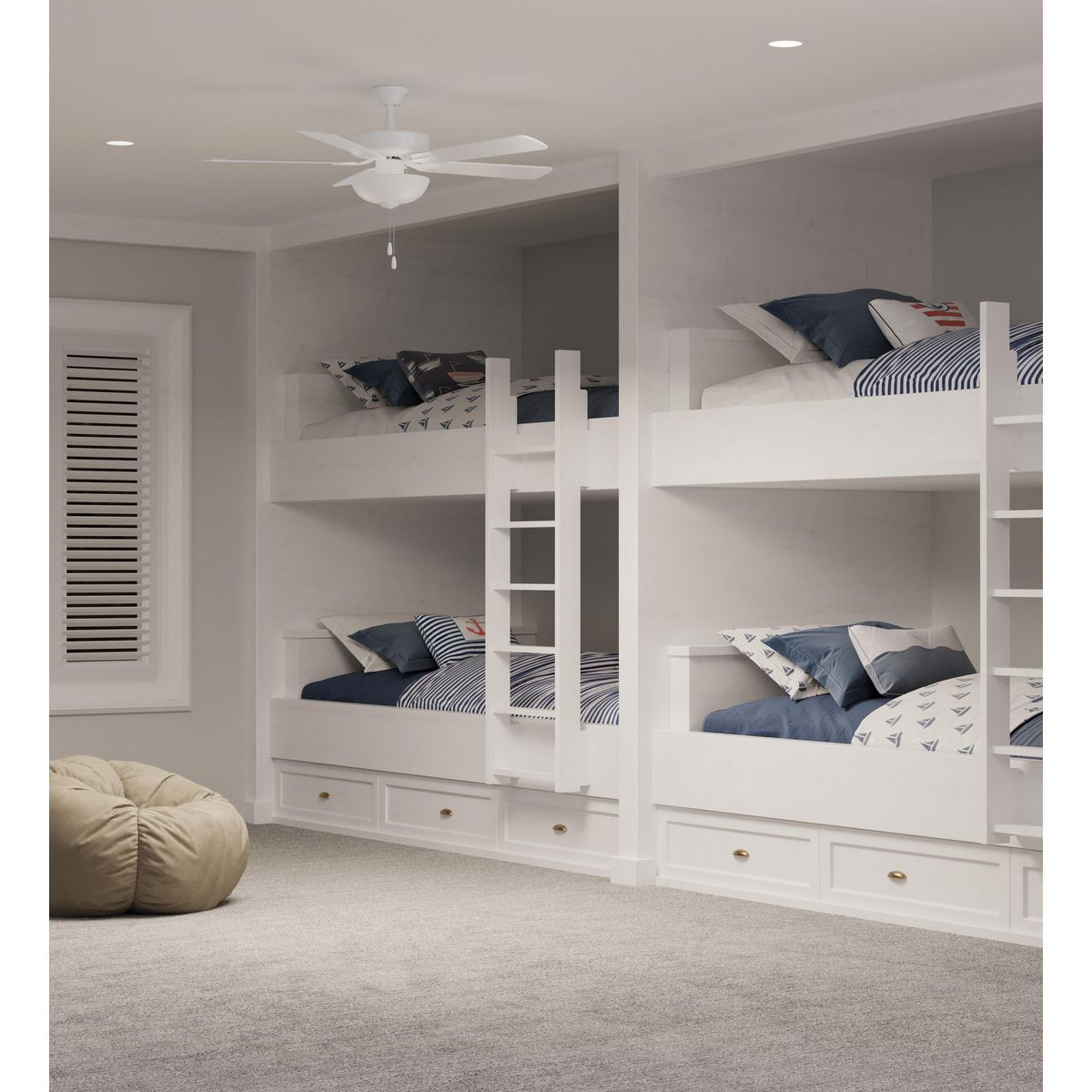 Progress Lighting Ceiling Fans Light - AirPro 52 in. White 5-Blade AC ...