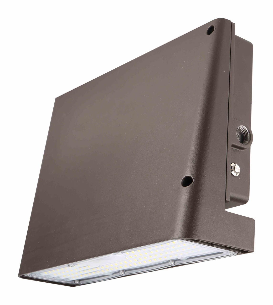 100W LED Wall Pack – Selectable CCT, Slim Bronze Fixture