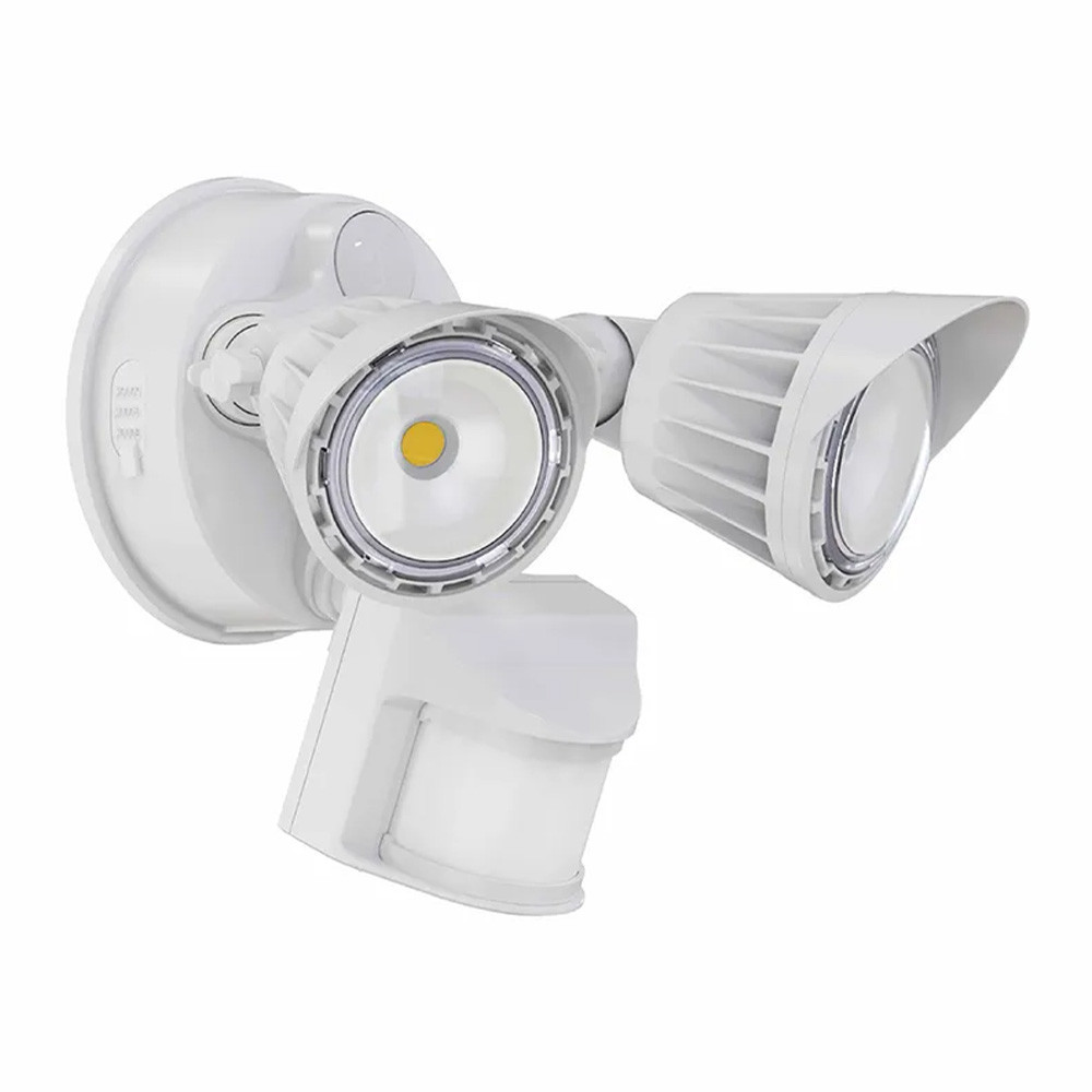 2-Head White LED Security Light – 20W, PIR Motion, CCT Tunable