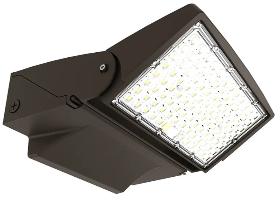 120W Adjustable LED Wall Pack, 30K/40K/50K, Bronze, Photocell