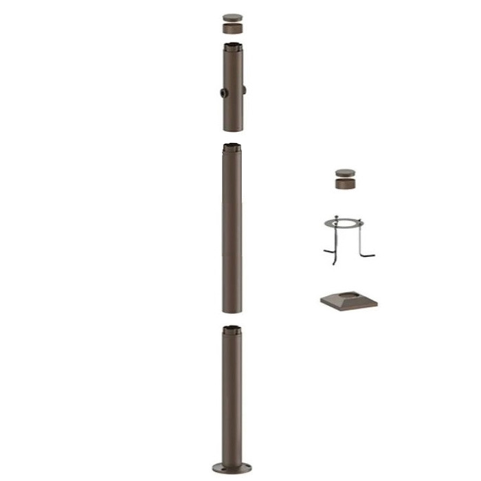 7 Ft Modular Pole – 2 Ft Base, 4 Extensions, 2 Hubs