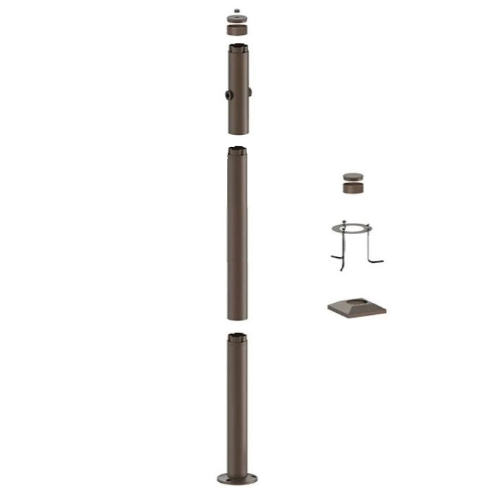 Superior Lighting - 7 Ft Bronze Pole – 2 Ft Base, 4 Extensions, 2 Hubs ...