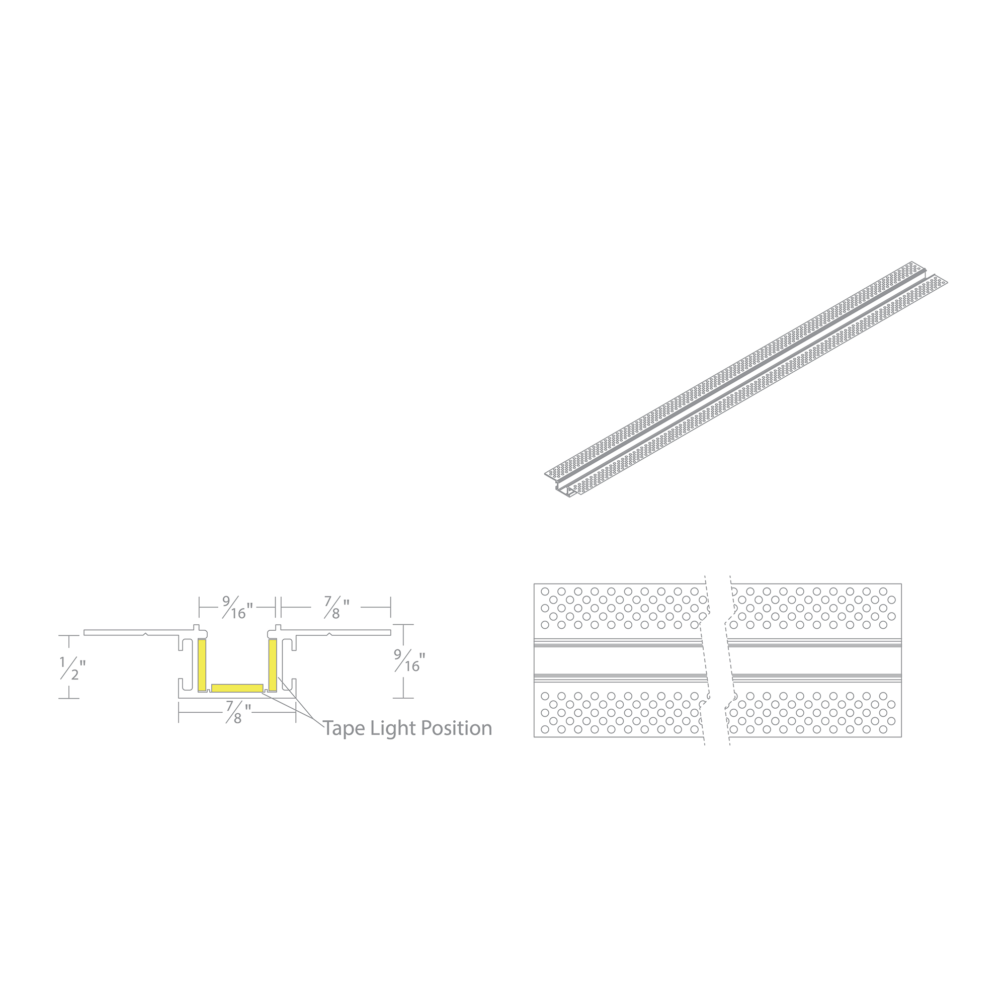 WAC Lighting InvisiLED 8ft Recessed Mounted Mud-In Channel - Model LED ...