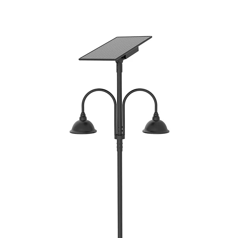 Bronze Solar Bell Post Top - 50W Dual Head Fixture