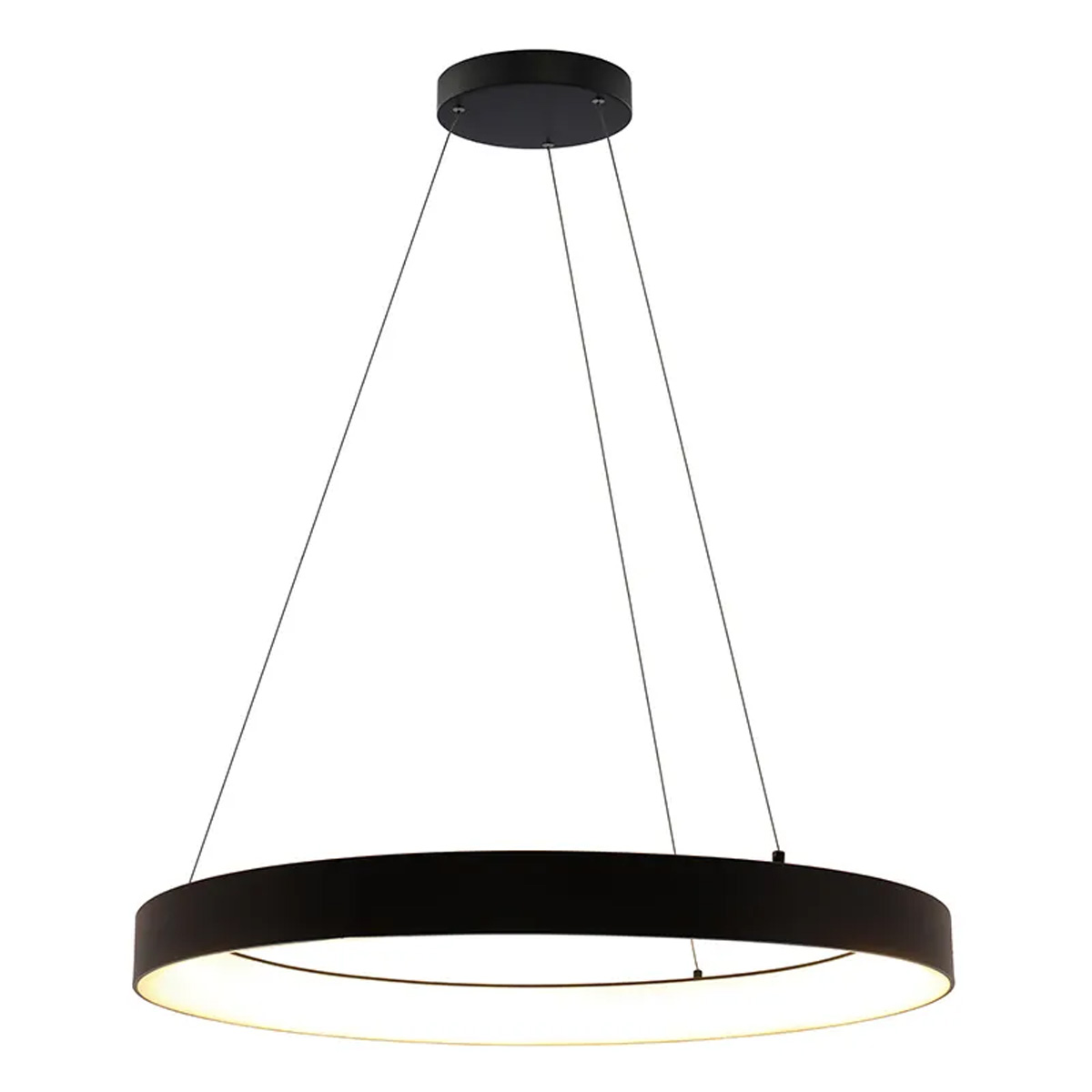 36' LED Circle Pendant Light – 80W, Black, Dual Beam Output