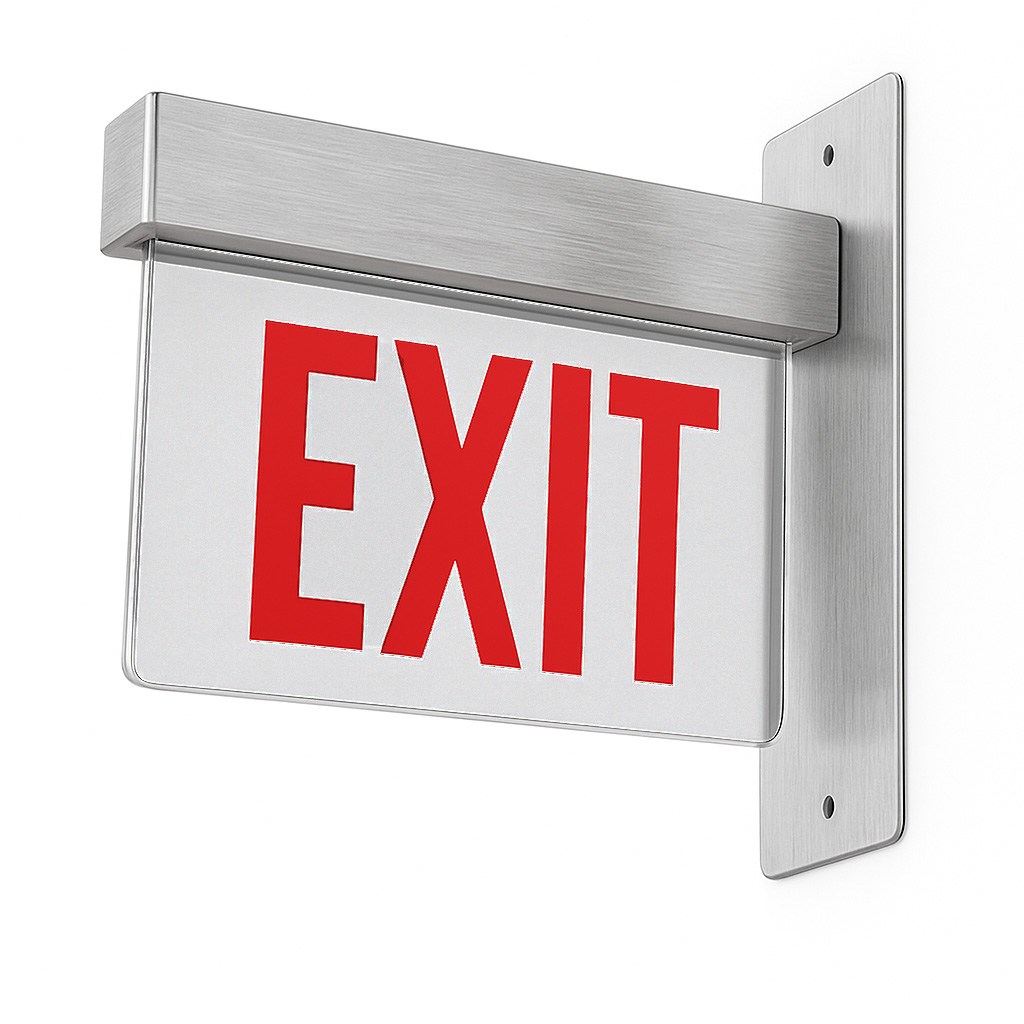 Lithonia LRP 2 RMR DA 120/277 EM - Lithonia Aluminum Edge-Lit Exit Sign ...
