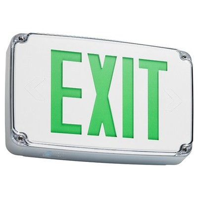 Superior Lighting - LED Exterior Exit Sign with Battery Backup - White ...