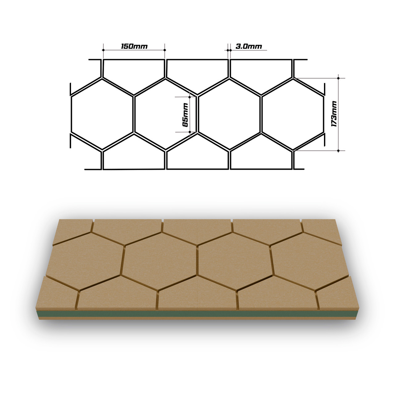 Hexagon Design MDF Wall Panels Decorative Panel HMWP-150