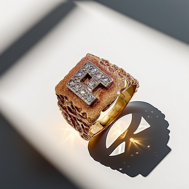 Mens Initial Ring A Diamond | Men's Rings - Alex's Jewelry - Treasured & Co