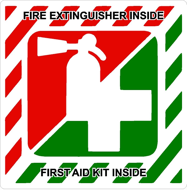 Paper Fire Extinguisher Sticker Decal Window Sign Graphic Bin Car ...