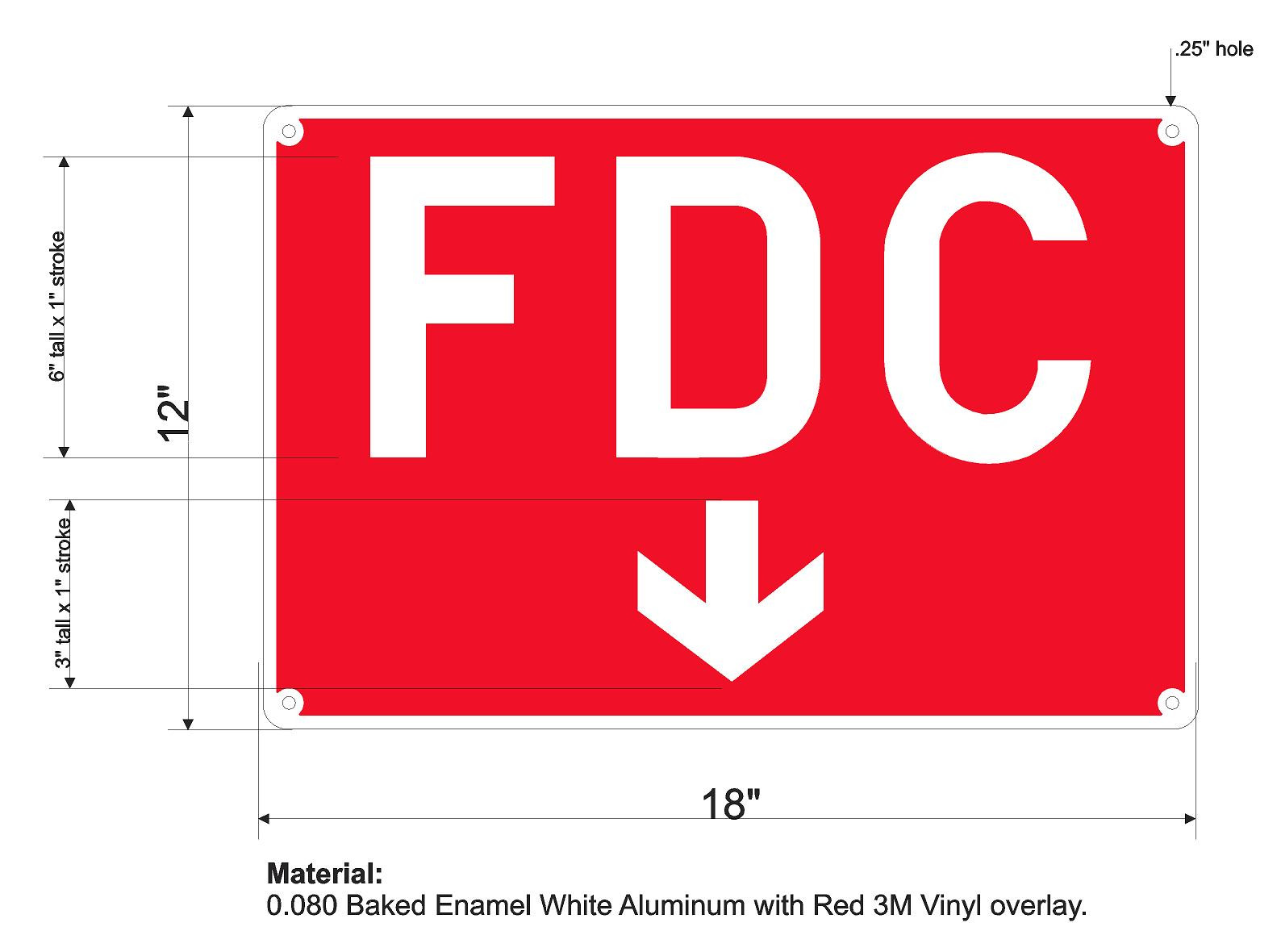 Approved Fire Department Connection (FDC) Sign