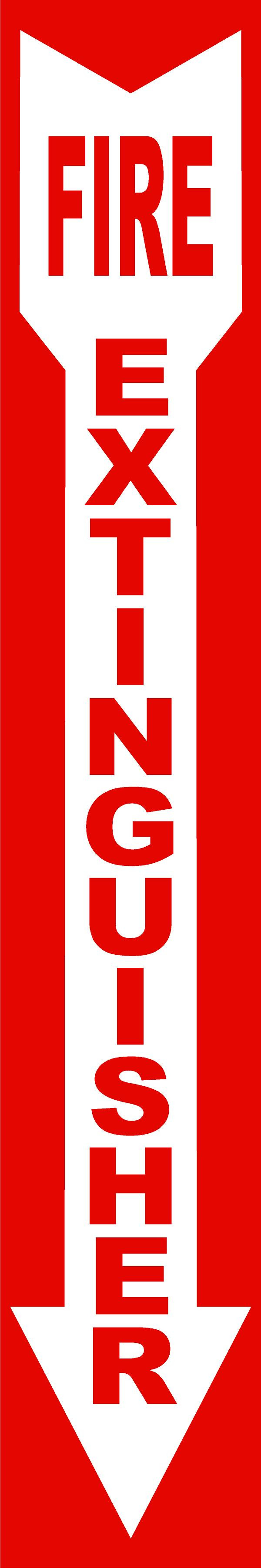 Fire Extinguisher Down Arrow Decal