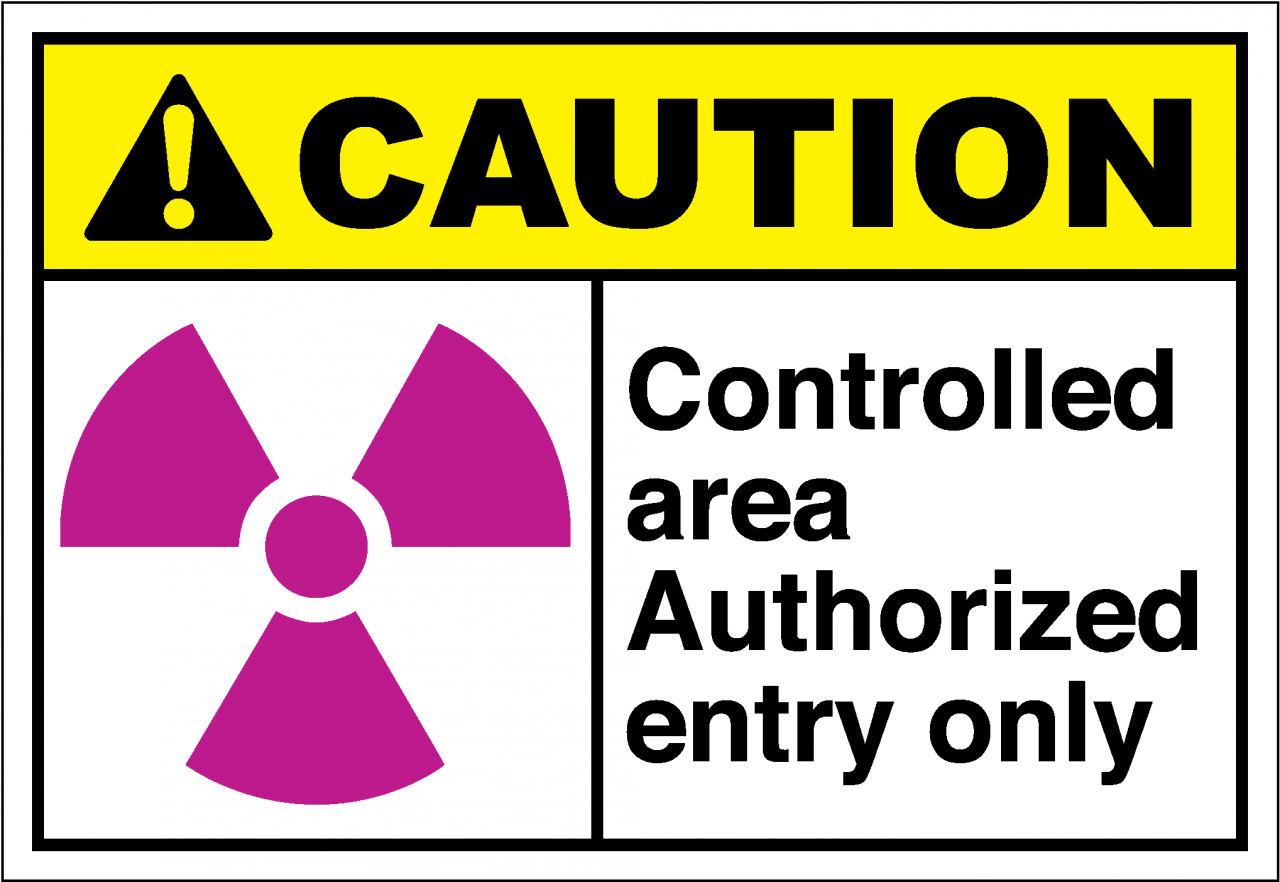 Caution Sign - controlled area authorized entry only