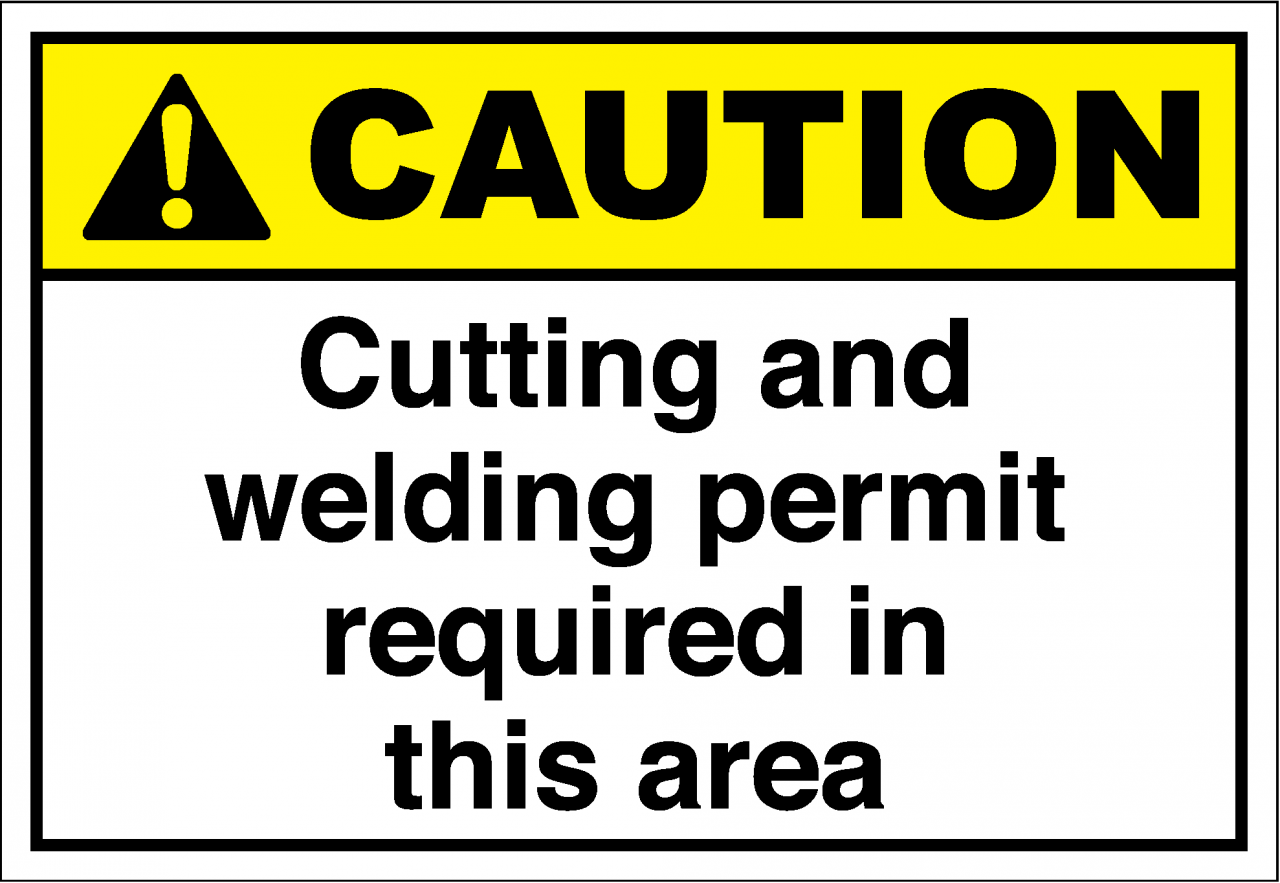 Caution Sign - cutting and welding permit required